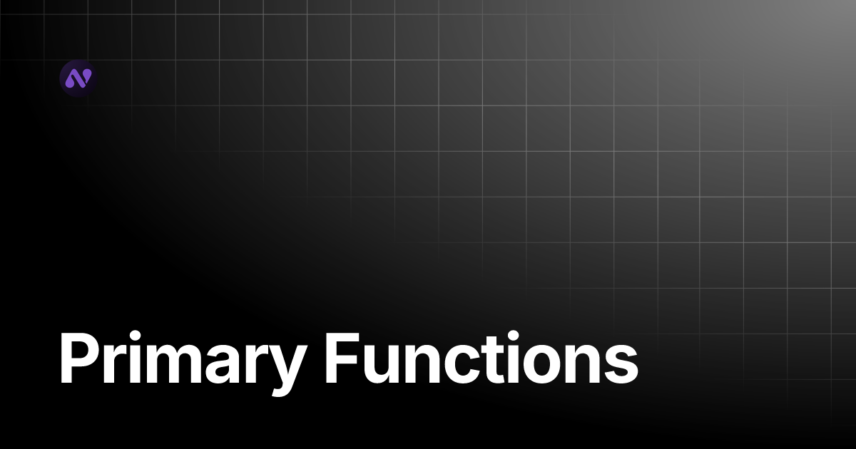 Primary Functions | nova-agents